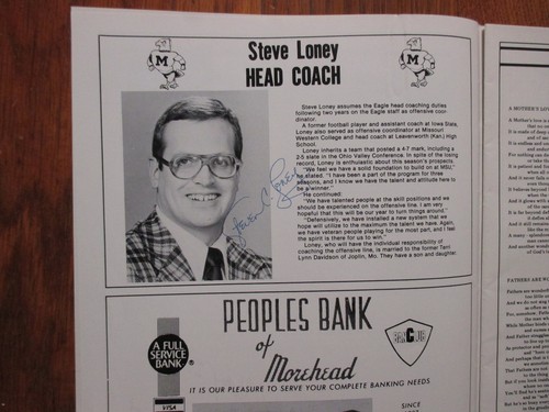 1981 Morehead State Football Program(81 Signed(w/STEVE LONEY/BRIAN ...