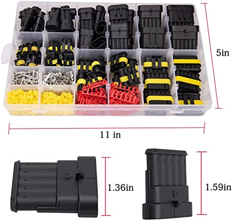 708Pcs Set 1-6 Pin Car Electrical Wire Connector Plug Kit Automotive ...