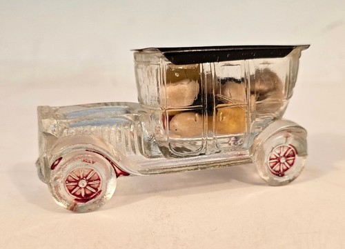 Antique Glass Candy Container Early Car With Black Top V. G. Co. With ...