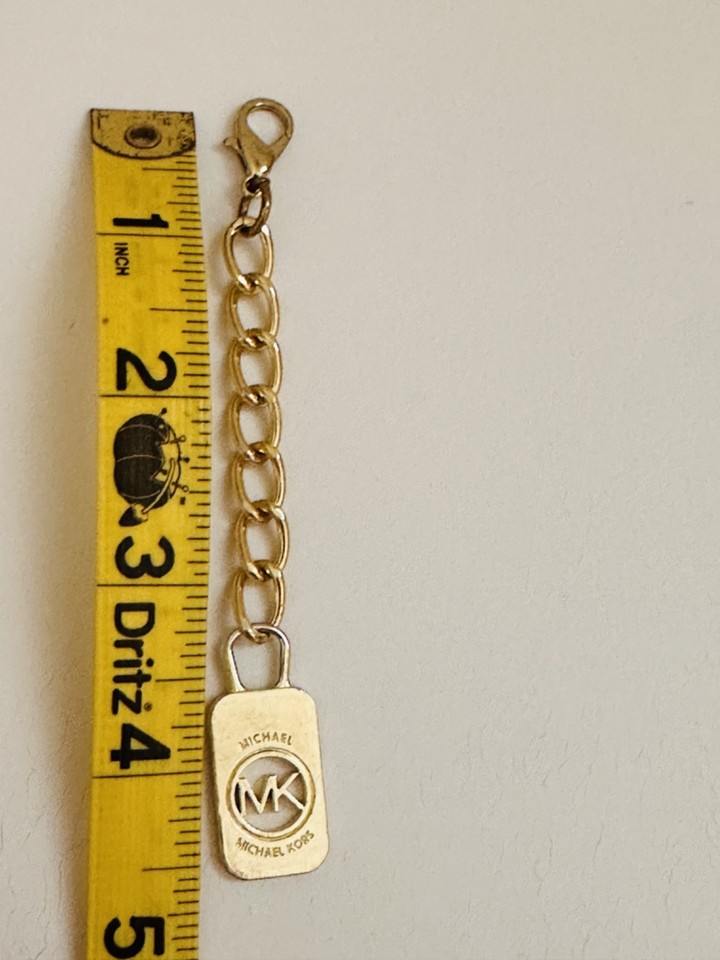 MICHAEL KORS MK Gold Tone square small bag charm key fob on chain | eBay