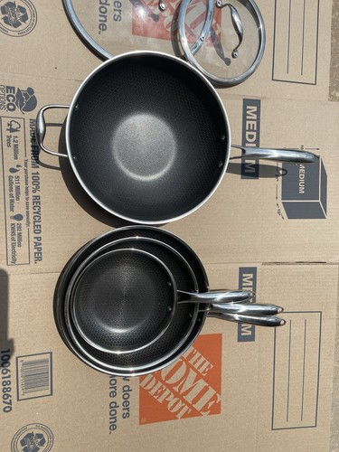 HexClad Hybrid Nonstick 7-Piece Cookware Set With Lids & Wok | eBay