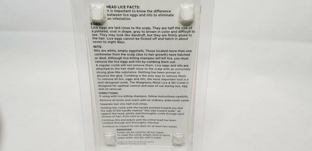 2 Walgreens Metal Lice and Nit Comb Stainless Steel Teeth for sale ...