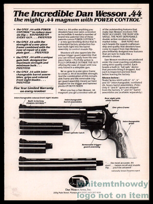 1981 DAN WESSON 44VH .44 Magnum Revolver PRINT AD shown w/4 barrels | eBay