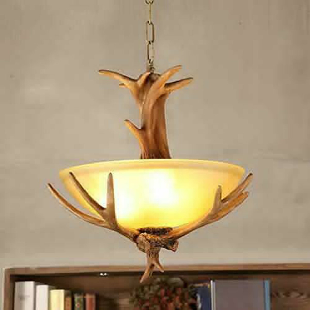 Antler Chandelier For Rustic Log Home