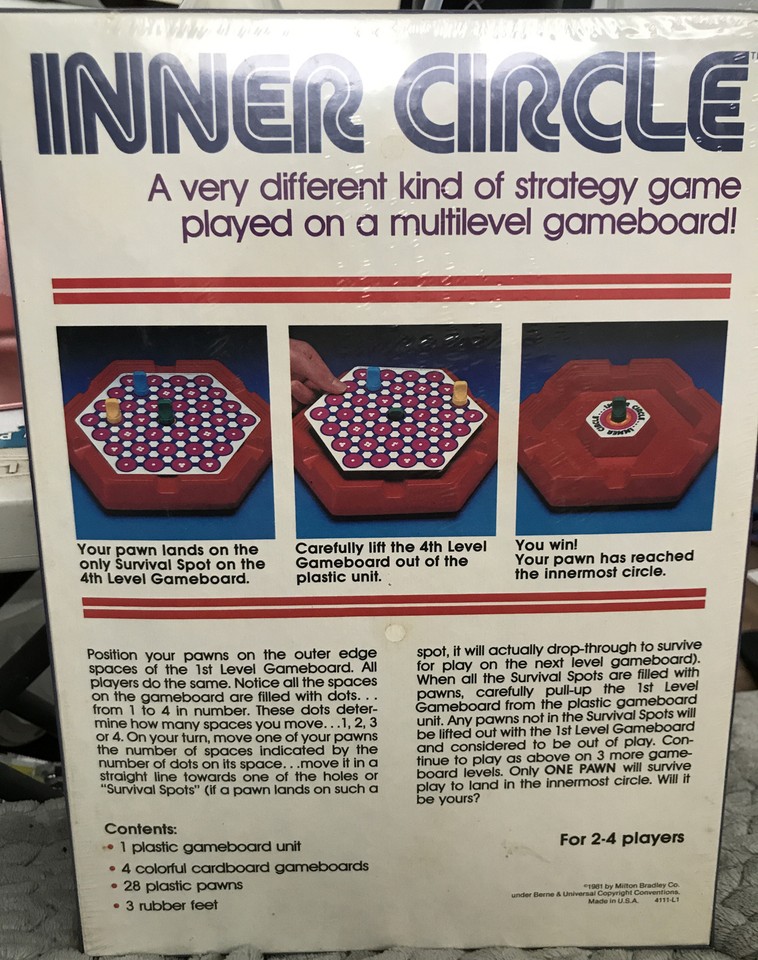 Inner Circle Strategy Board Game - MB 1981 - Set of 4 Replacement Game ...