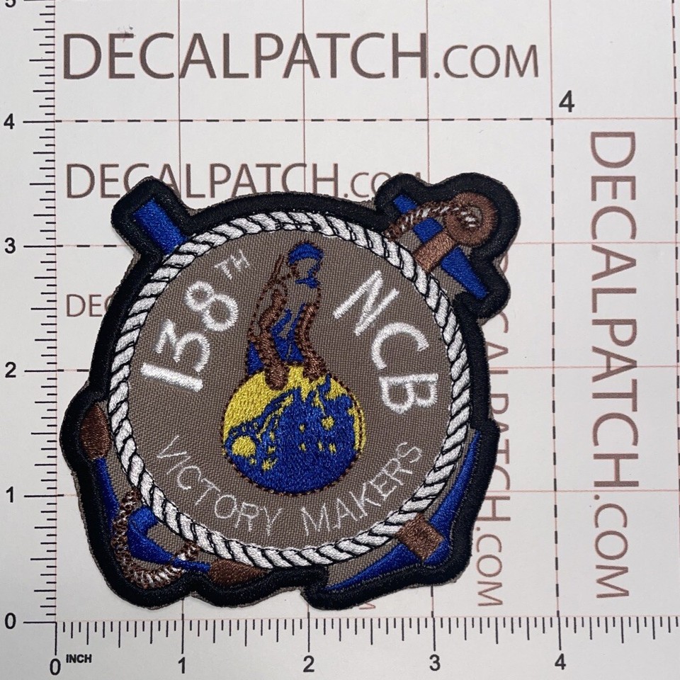 USN 138th NCB Naval Mobile Construction Bn Patch Hook & Iron-On Repro ...