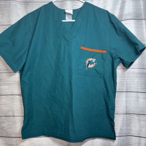 Miami Dolphins Teal Scrub Top Small NFL team Apparel Nurse Top Unisex ...