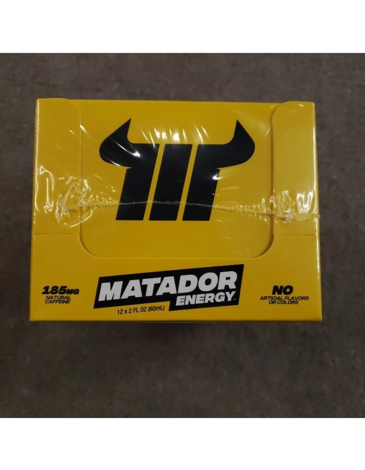Matador Energy Shot Drink Blue Raspberry 2oz (12ct) - 1 Box Zero Sugar ...