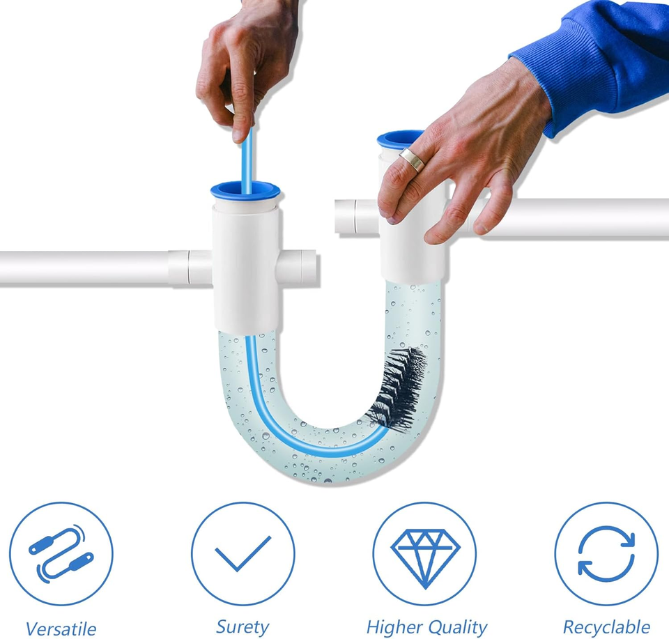 4 PCS Condensate Flexible Drain Brush, 15.7 in Nylon and PVC Drain Line ...