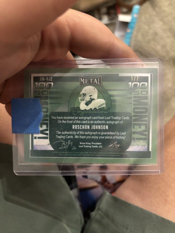 2023 Leaf Metal - So Money! Roschon Johnson #SM-RJ2 Silver Kaleidoscope ...