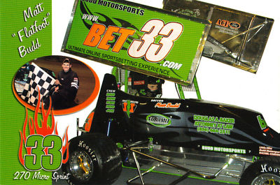 MATT BUDD 2009 MICRO SPRINT #33 POSTCARD | eBay