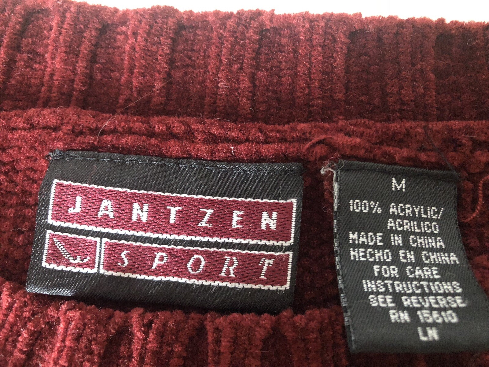 Vintage Jantzen Sport Mens Sweater Red Size M Cable Knit Long Sleeve | eBay