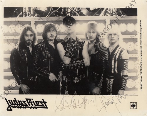 JUDAS PRIEST 8x10 Photo, FULLY SIGNED Rob Halford Glenn Tipton Holland ...