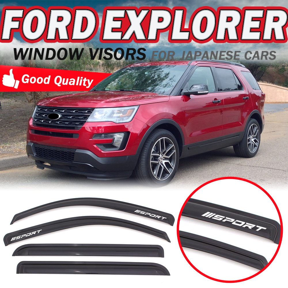 For 11-19 Ford Explorer Window Visor Rain Guard Shade Smoke Acrylic w ...