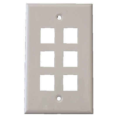 50- 6 Port RG6 Cat5 Cat6 Keystone Faceplate in White | eBay
