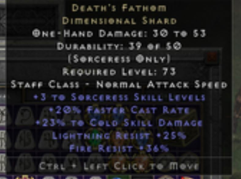 Diablo 2 Resurrected Death's Fathom +3 Skills, +23 Cold Damage ️ PC SC ...