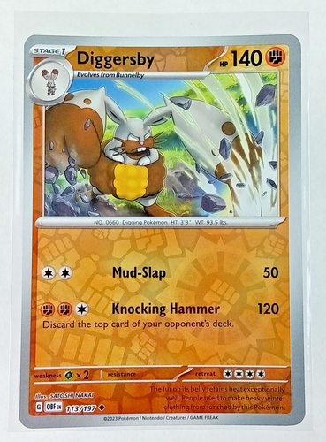Diggersby 113/197 Obsidian Flames Reverse Holo Pokémon Card 2023 | eBay