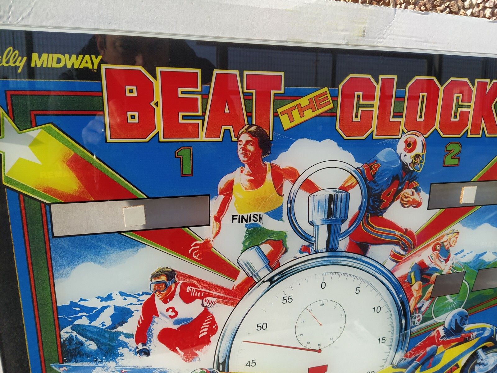 Beat the Clock Bally pinball Backglass | eBay