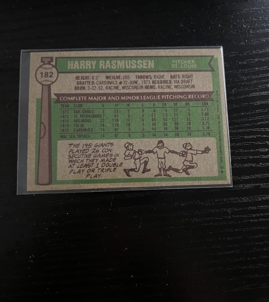 1976 Topps - Later Changed Name to Eric #182 Eric Rasmussen, Harry ...