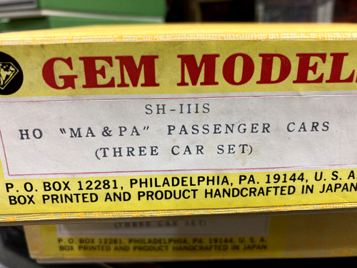 GEM Models HO Brass Ma & Pa Maryland & Penn 3 Passenger Cars Set SH ...