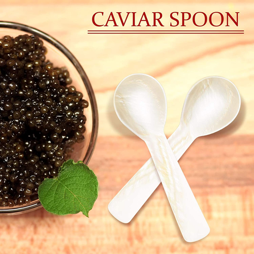 Caviar Spoons Shell Spoon Mother of Pearl Caviar Spoons W Round Handle ...