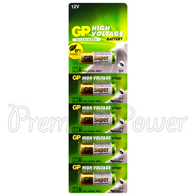 5 x GP 23A Alkaline Super batteries 12V MN21 A23 E23A V23GA 3LR50 LRV08 ...