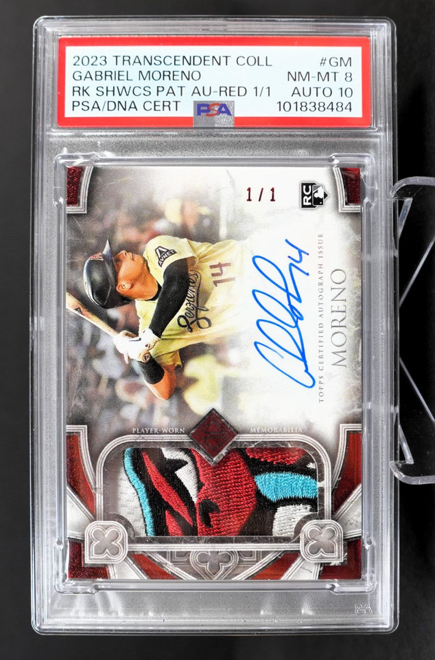 2023 Transcendent GABRIEL MORENO Rookie Patch Auto 1/1 SNAKE EYE PSA 8 ...