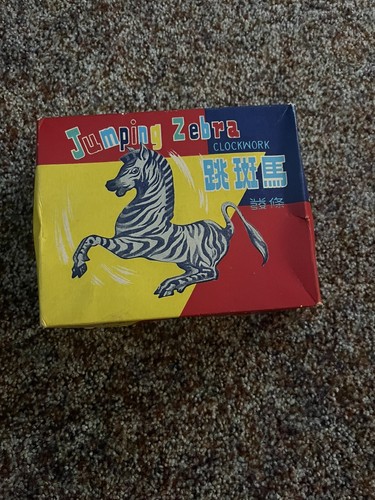 Vintage 1960's JUMPING ZEBRA CLOCKWORK MS-505 Tin Litho Wind-Up Toy ...