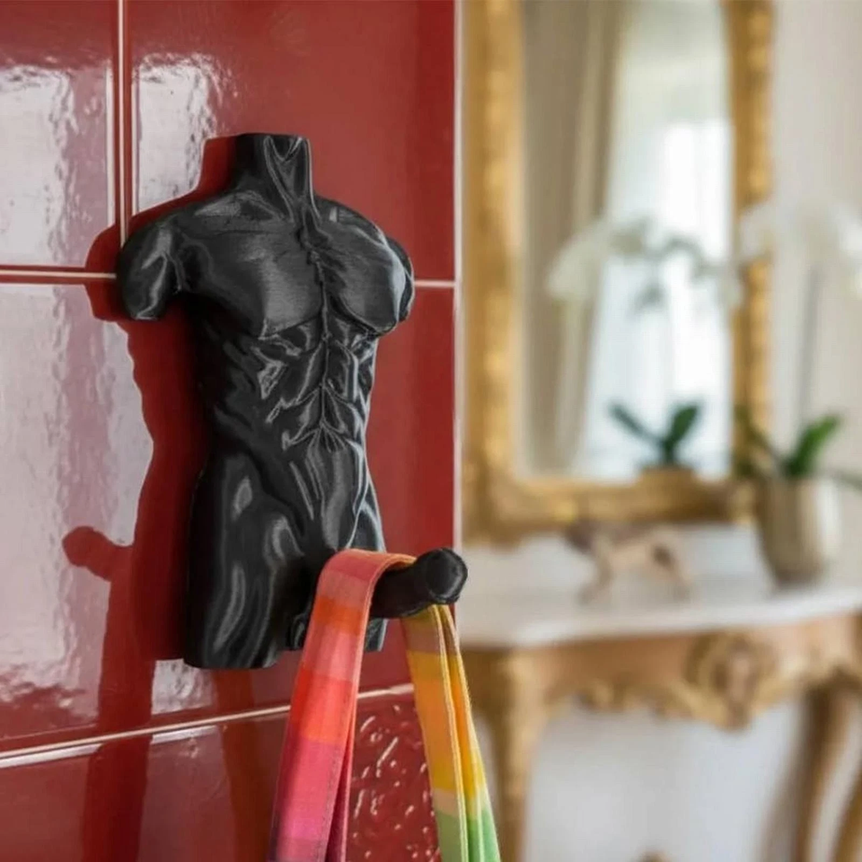 Novelty Hung Hook Fun Muscular Man Wall Hook - Humorous Muscle Man ...