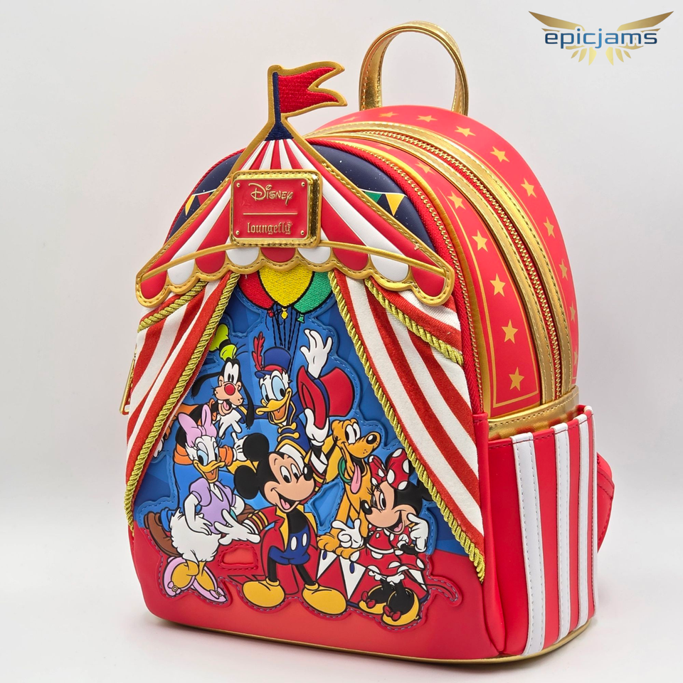 Loungefly Disney Mickey Mouse & Friends Circus Red Stripe Mini Backpack ...