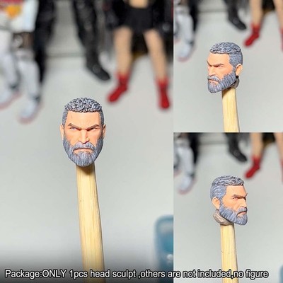 Premium 1/18 Beard Man Head Sculpt Model For DIY 3.75" Action Figure ...