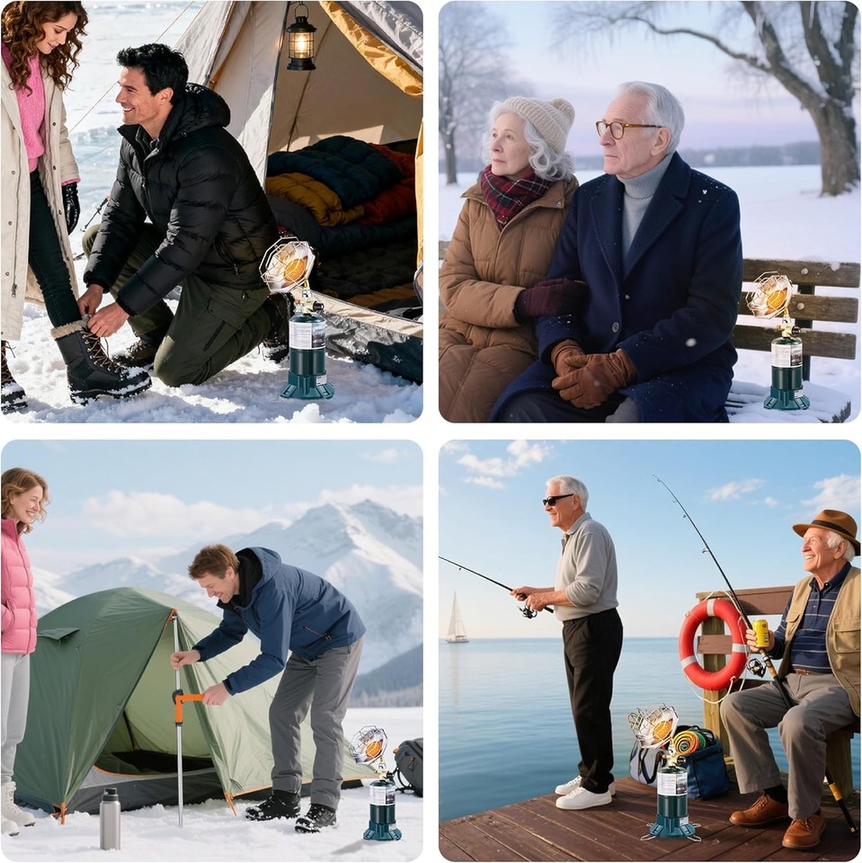 Portable Propane Camping Heater, 6200BTU 2-in-1 with Cup Holder & Base ...