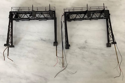 Vintage SILVINE HO Scale Pair Brass Railroad Signal Bridges, Ed Suydam ...