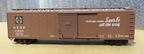 ATHEARN 50' HO BROWN BOX CAR ATSF 11089 SLIDING SINGLE DOOR KIT BUILT ...