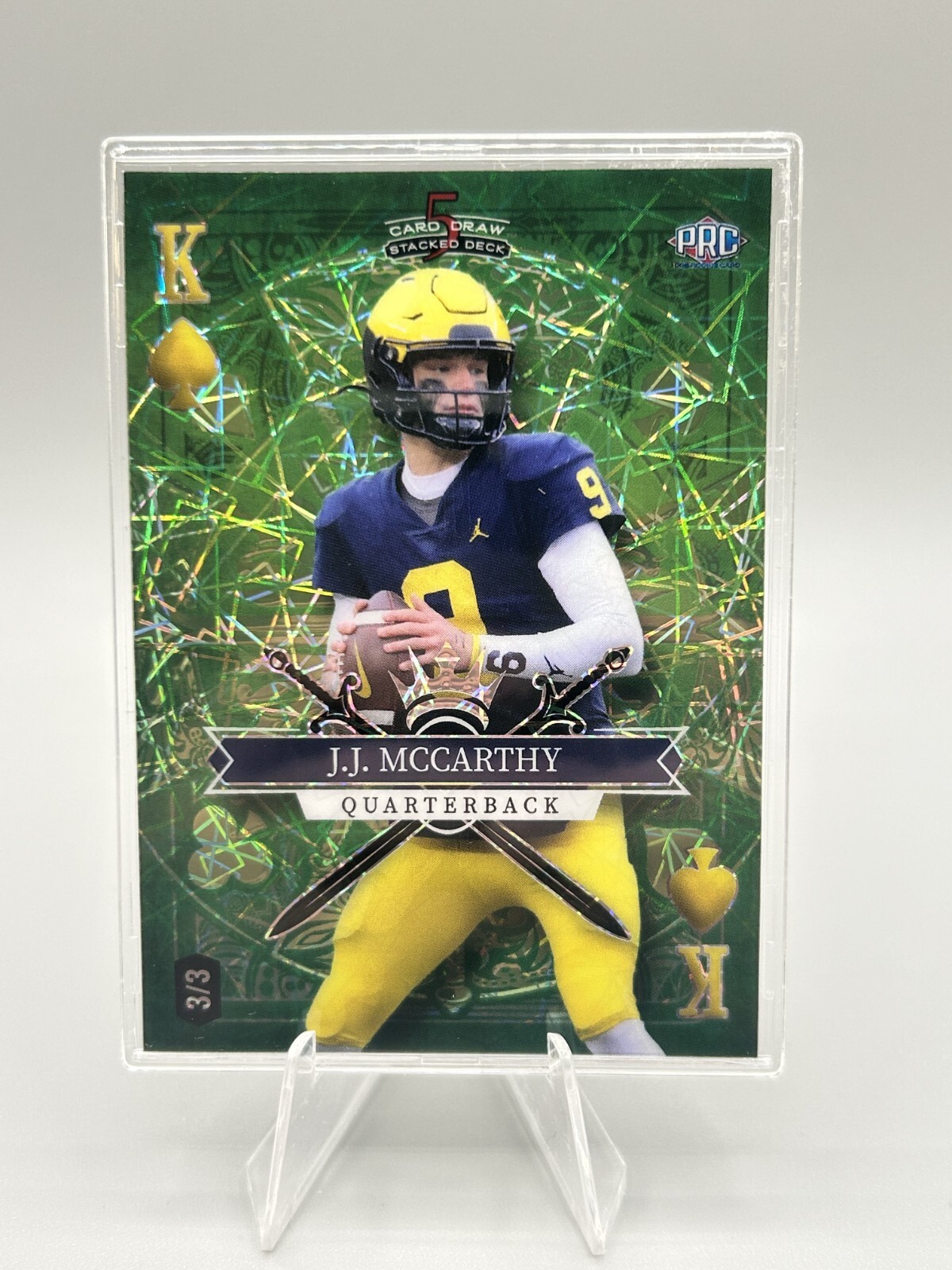 JJ McCarthy - Wild Card 5 Card Draw - King of Spades Green - Bookend /3 ...