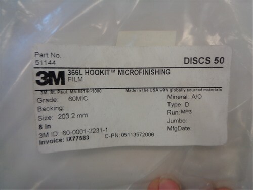 3M 51144 HOOKIT MICROFINISHING SANDING DISC 60 MIC GRAE 8" 366L SET OF ...