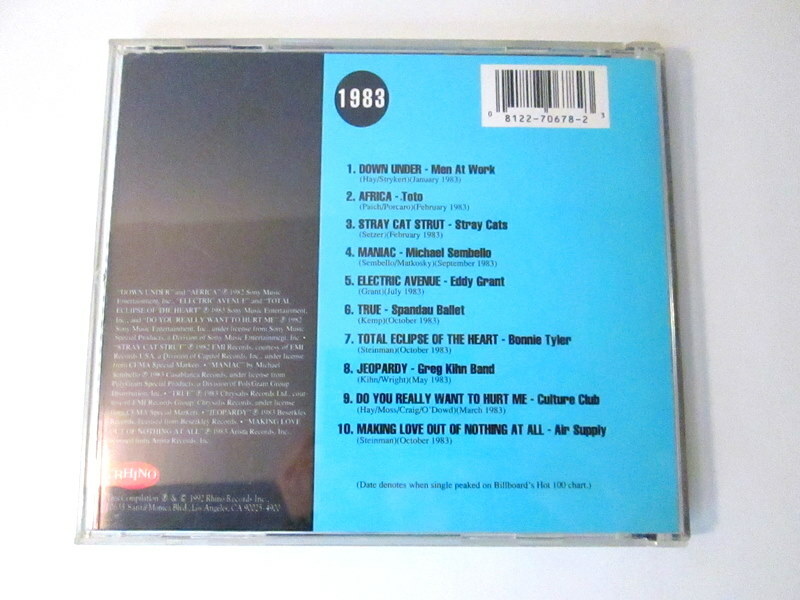 Billboard Top Hits: 1983 (CD) Toto Men At Work Eddy Grant Culture Club ...