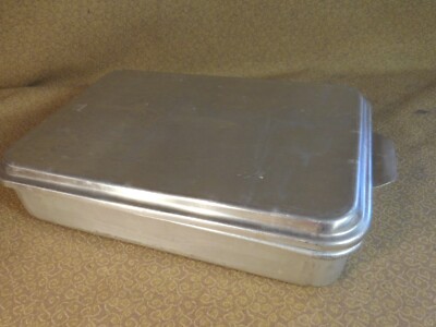 Vintage MIRRO Aluminum Cake Brownies Baking Pan w Snap on Lid 12 3/4"x9 ...
