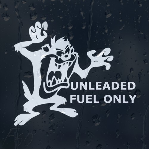 Funny Cartoon Taz Fuel Unleaded Only Car Decal Vinyl Sticker For Bumper ...
