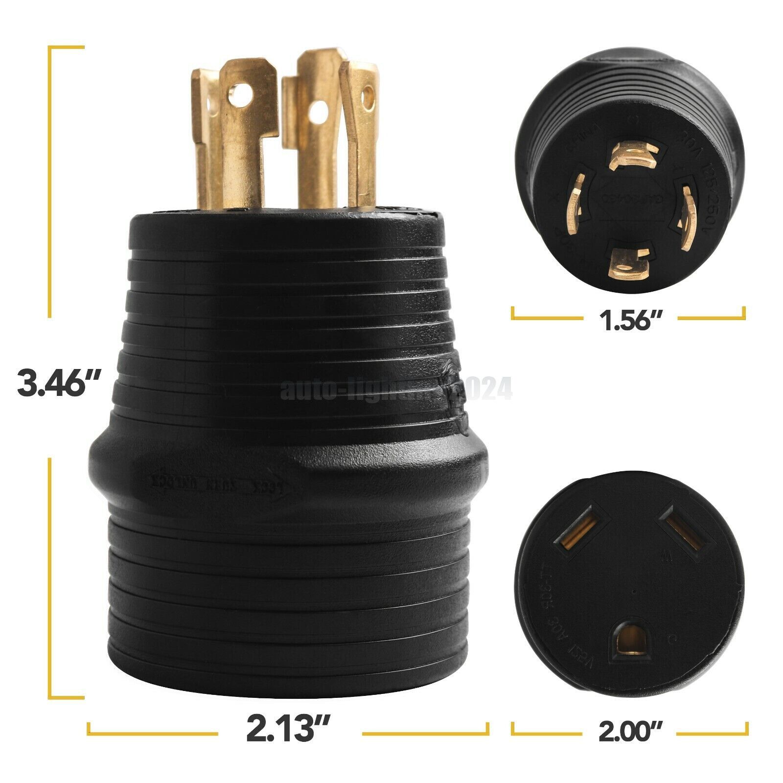 RV 30 Amp Generator Plug Adapter 4 Prong L14-30 to TT-30 125V/250V | eBay