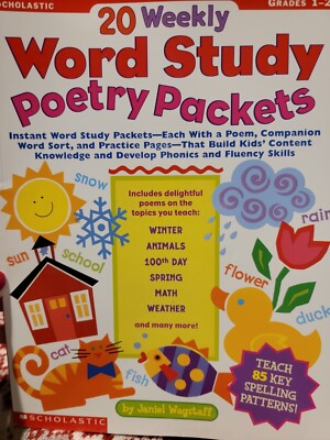 New 20 Weekly Word Study Poetry Packets Gr 1-2 Teacher Resource ...