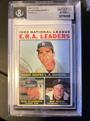1964 TOPPS #1 ERA LEADERS SANDY KOUFAX, D.ELLSWORTH & BOB FRIEND ...