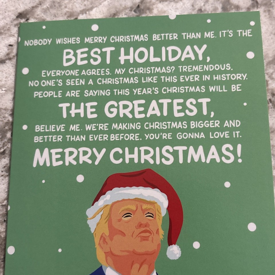 Funny Trump Merry Christmas 5”x7” Blank Inside Greeting Card | eBay