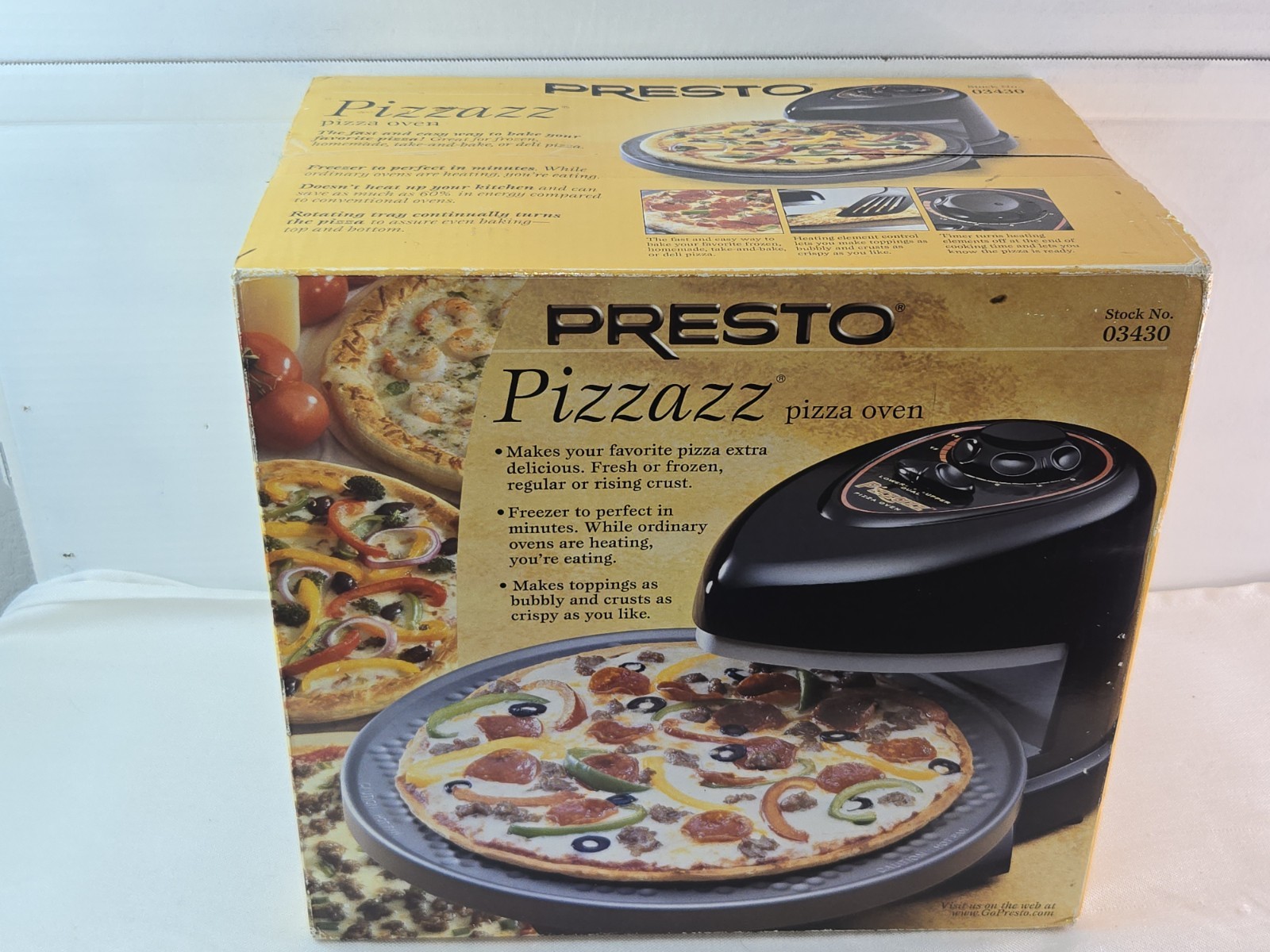 Presto Pizzazz Rotating Pizza Oven 03430 2003 New Open Box Tested ...