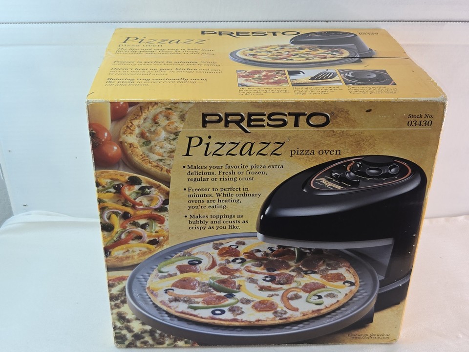 Presto Pizzazz Rotating Pizza Oven 03430 2003 New Open Box Tested ...