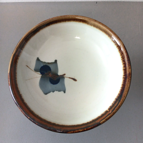 Sam Scott Studio Pottery Serving Bowl BUTTERFLY Footed Signed Glazed ...