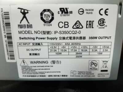 PowerMan IP-S350CQ2-0 350W ATX Switching Power Supply 66106061000204| eBay