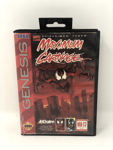 SEGA Genesis Maximum Carnage Spiderman Venom Complete Tested Works ...