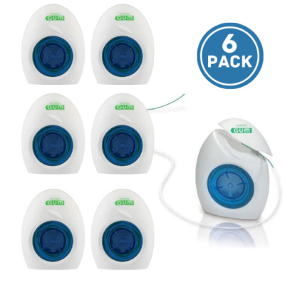 6-Pack GUM EasyThread Dental Floss 50-Uses Per Dispenser, Built-in ...