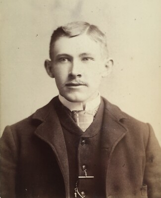 1880’s Handsome Young Man Mustache VTG CABINET CARD PHOTO St. Louis ...